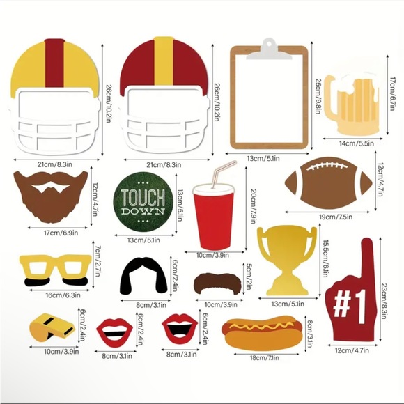 Party Supplies | 25 Pieces Football Photo Booth Props Helmets Beer Food ...